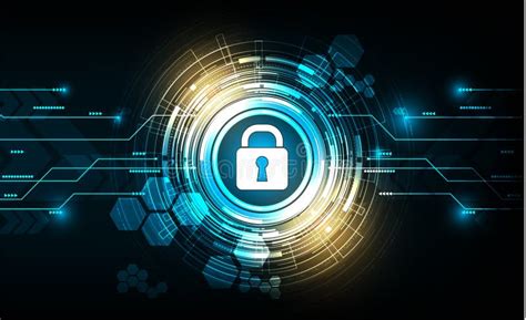 Vector Cyber Security With Lock And Password On Technology Background Stock Vector
