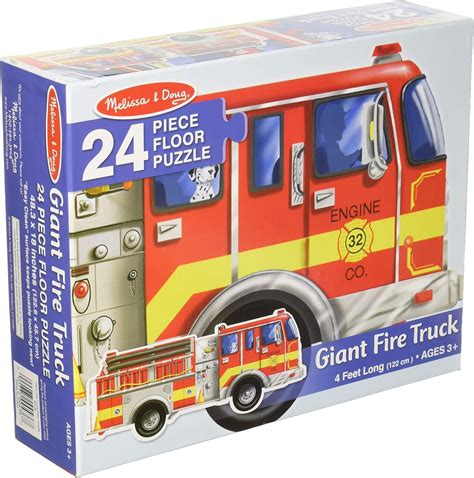 Melissa And Doug Giant Fire Truck Floor Puzzle 24 Piece