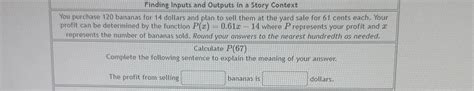 Solved Finding Inputs And Outputs In A Story Contextyou