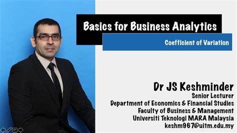 Calculating The Coefficient Of Variation Using Microsoft Excel Youtube