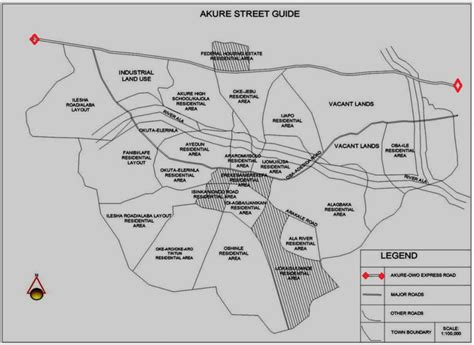 Figure1 Map Of Areas In Akure Showing Akure Owo Road Modified From