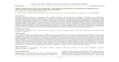 Pdf Agricultural E Government Design Of Quality Evaluation Bitstream