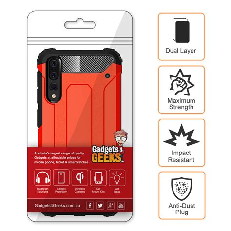 Military Defender Shockproof Case For Huawei P20 Pro Red