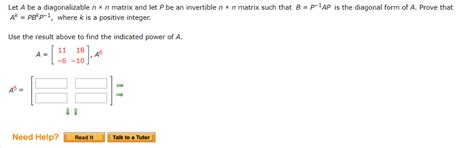 solved let a be a diagonalizable n × n matrix and let p be
