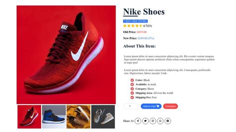 Product Detail Page Design With Image Slider Html Css And Javascript
