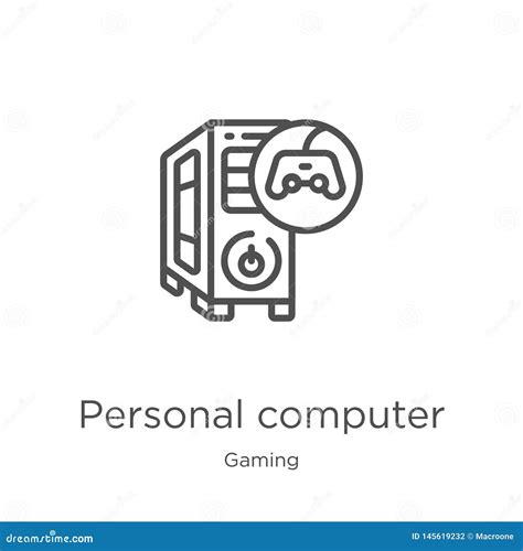 Personal Computer Icon Vector From Gaming Collection Thin Line Personal Computer Outline Icon