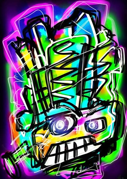 Graffiti Neon Pop Art Kunst Posters And Prints By Art By Hakon Printler