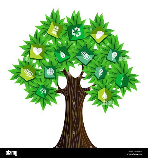 Sustainable Energy Tree Icons Concept Vector File Layered For Easy Manipulation And Custom