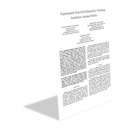 experimental near field method for validating simulation antenna models