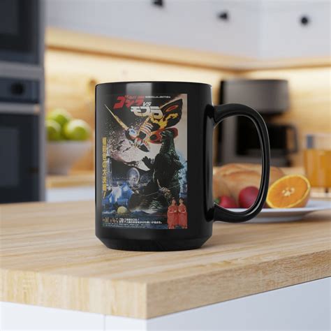 Godzilla Vs Mothra Mug Black Ceramic Coffee Mug 15oz Iconic