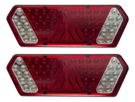 Par Lanterna Traseira Guerra Led 12v E 24v Caminhao Carreta Frete Grátis