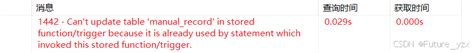 触发器使用异常 1442 Can‘t Update Table ‘‘ In Stored Functiontrigger Because It Is Already Used By