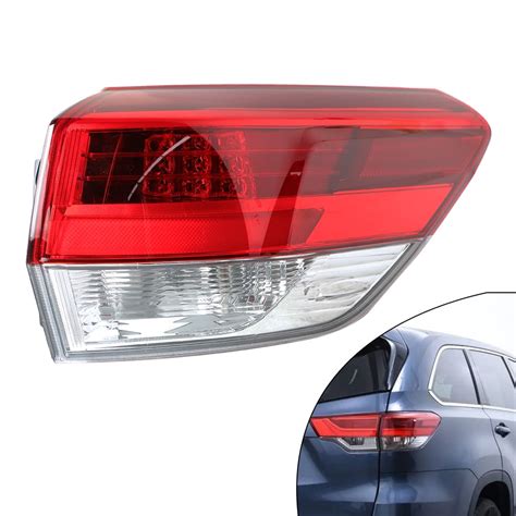 Lablt Outer Tail Light Lamp Red For 2017 2019 Toyota Highlander