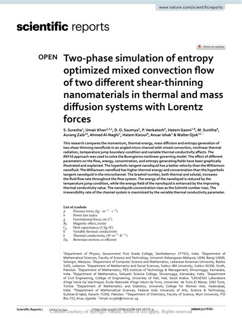 Pdf Two Phase Simulation Of Entropy Optimized Mixed Convection Flow Of Two Different Shear