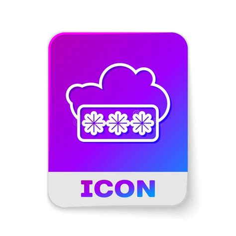 White Line Password Protection And Safety Access Icon Isolated On White Background Security