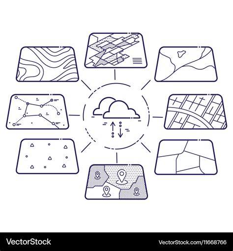 Gis Data Layers Cloud Concept Royalty Free Vector Image