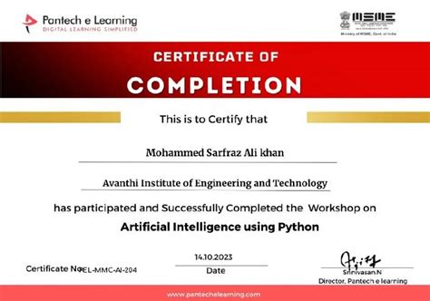 Mohammed Sarfraz Ali Khan On Linkedin Participated And Completed My