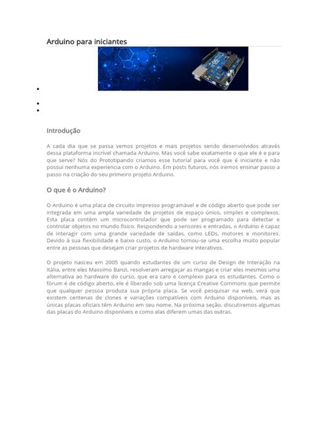 Arduino Para Iniciantes Pdf Arduino Engenharia Elétrica