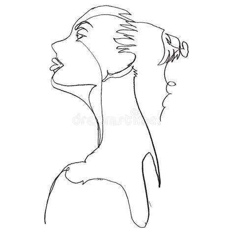 Vector Free Hand Drawing Illustration Of A Woman Stock Vector