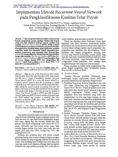 Implementasi Metode Recurrent Neural Network Pdf