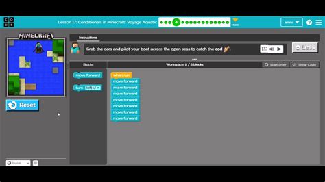 Lesson Conditionals In Minecraft Voyage Aquatic Solution From Express Course Part