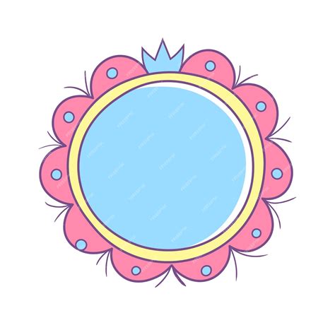 Premium Vector Round Princess Frame Vector Illustration