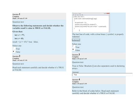 programming 2 hehehe question 1 complete mark 1 out of 1 question text observe the following