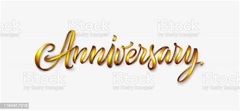 흰색 배경에 격리 된 기념일 텍스트입니다 빈티지 황금 글꼴 로고 배너 초대장 인사말 카드 인쇄 또는 포스터에 대한 3d 문자