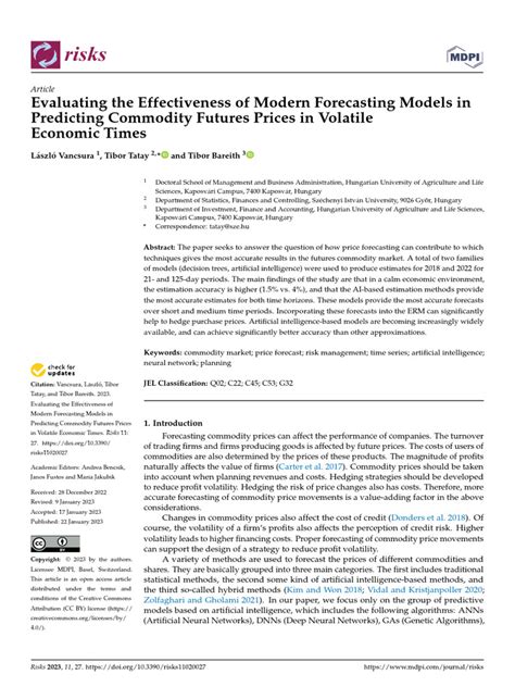 Evaluating The Effectiveness Of Modern Forecasting Models In Predicting Commodity Futures Prices