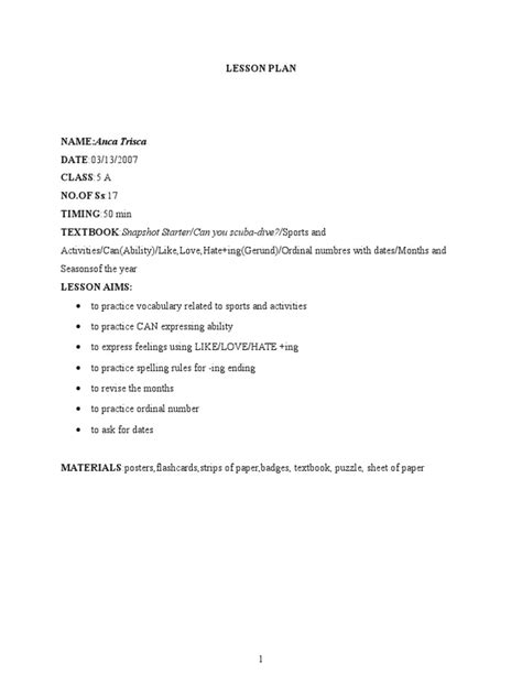 Lessonplan 5 A Pdf Communication Behavior Modification