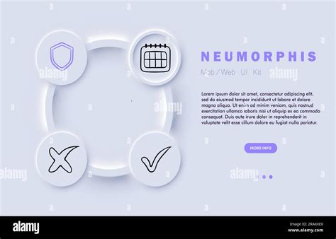 Feedback Line Icon Checkmark Cross Calendar Shield Verification Voting Neomorphism Steyle