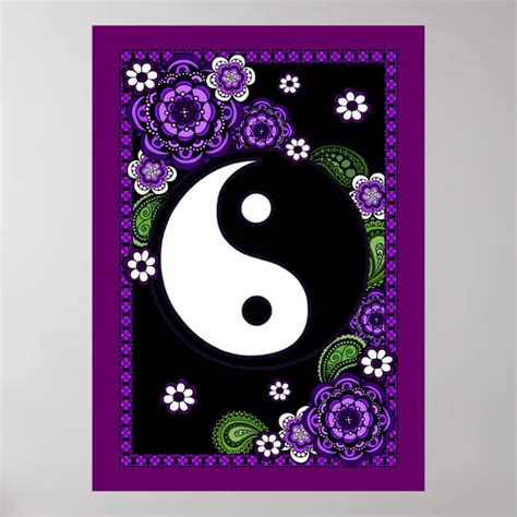 Purple Yin Yang Poster Zazzle