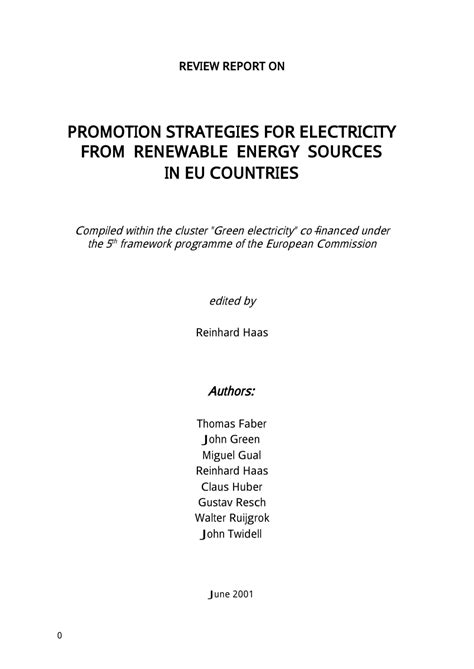 Pdf Promotion Strategies For Electricity From Renewable Energy Sources In Eu Countries