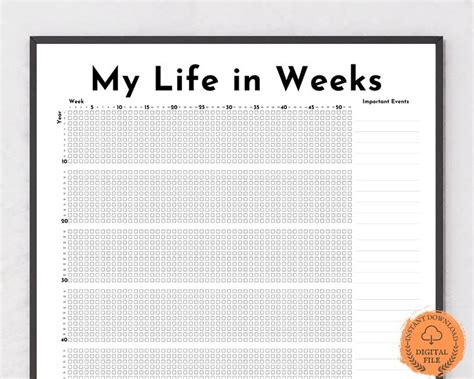 Weeks Of My Life Calendar Plan Your Year Easily