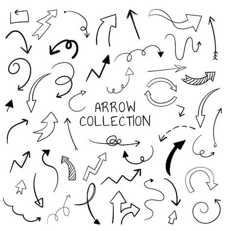 손으로 그린 화살표 그림 모음 무료 벡터