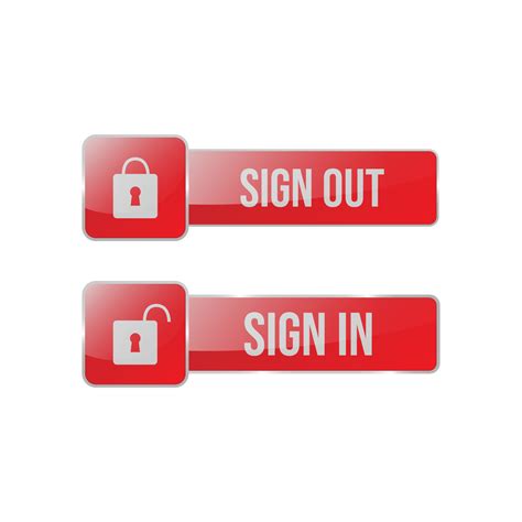 Sign In And Sign Out Button Vector For Web 3d Glossy Button For Web 11844094 Vector Art At Vecteezy