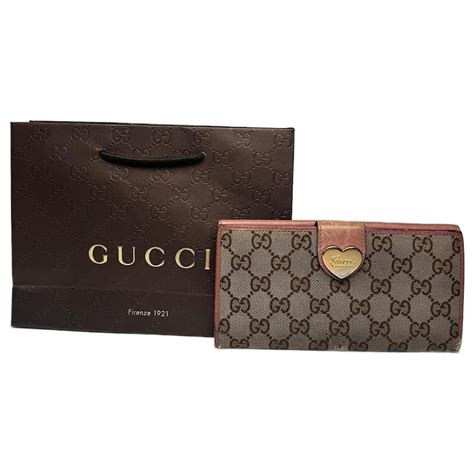 Vintage Gucci Monogram Wallet Beige Pink Leather Ref2107734 Joli Closet