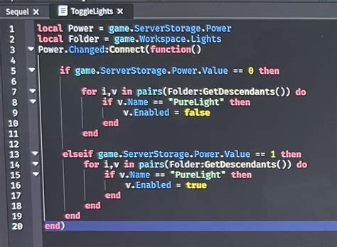 Toggle Lights Script Not Working Rrobloxdevelopers