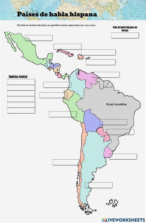 Mapa De Paises De Habla Hispana