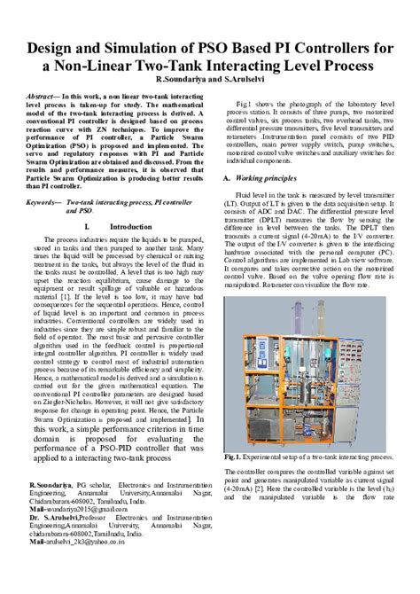 Doc Design And Simulation Of Pso Based Pi Controllers For A Non