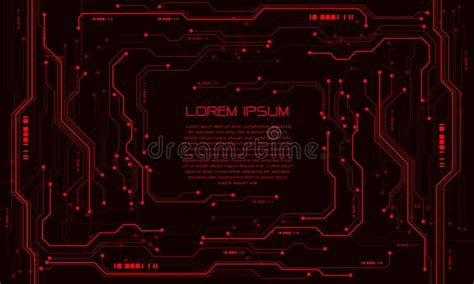 Abstract Red Circuit Cyber Technology Futuristic With Simple Text