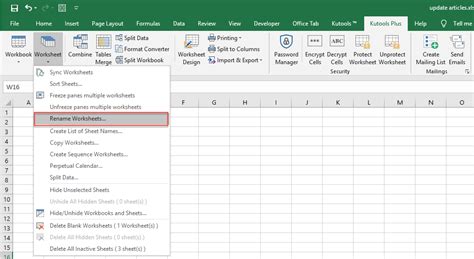 How To Rename Worksheet In Excel