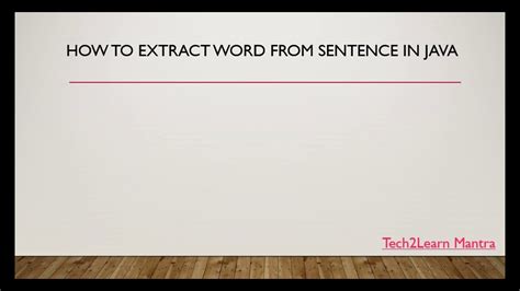 How To Extract Word From Sentence In Java Youtube