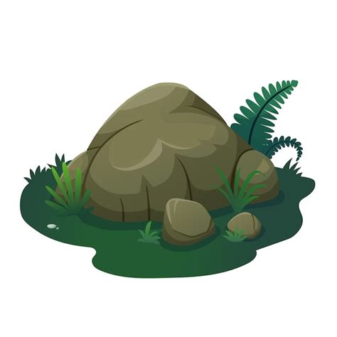 Premium Vector Stone And Grass
