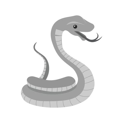 Snake Flat Greyscale Icon Vector Art At Vecteezy