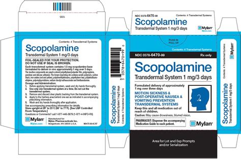 Scopoderm Tts 1 5 Scopolamine Patches Seasickness Prevention Anti