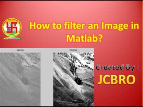 How To Filter An Image In Matlab YouTube
