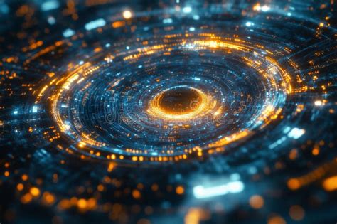 A Dark Tech Space Reveals A Hacker Or Ai Robot Eye Embodying A Cyborg