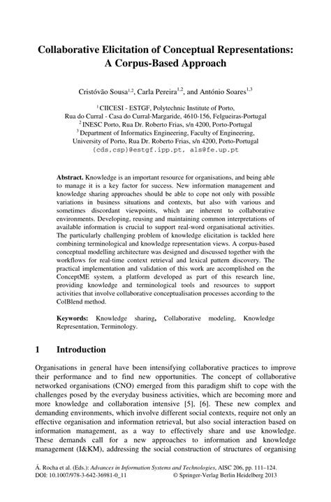 Pdf Collaborative Elicitation Of Conceptual Representations A Corpus Based Approach