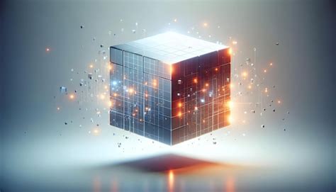 Flat Floating Data Cube With Light Effects On An Isolated White Background Concept As A Glowing